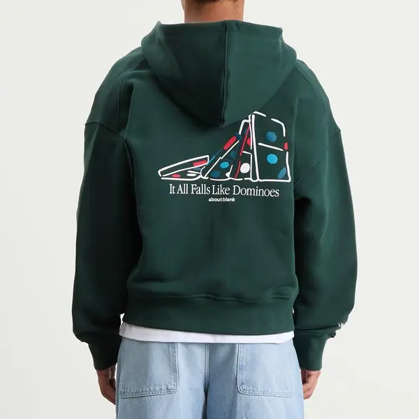 ABOUT:BLANK X Dominoes Zip Hoodie - Epsom Green