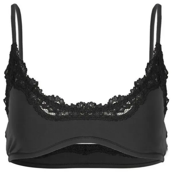 SKIMS Fits Everybody Lace Scoop Bralette - Onyx