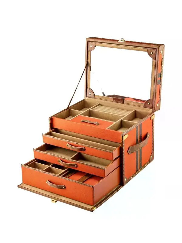 Wolf Ida Trunk Jewellery Box - Orange