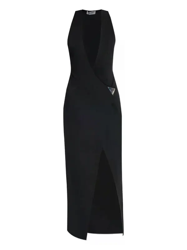 Attico Plunge-neck Midi Dress