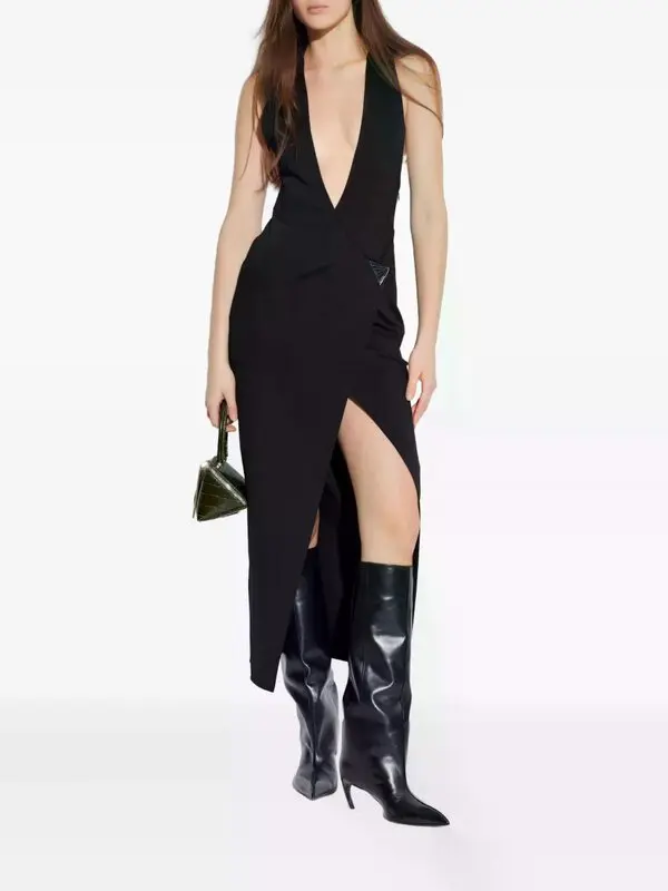 Attico Plunge-neck Midi Dress