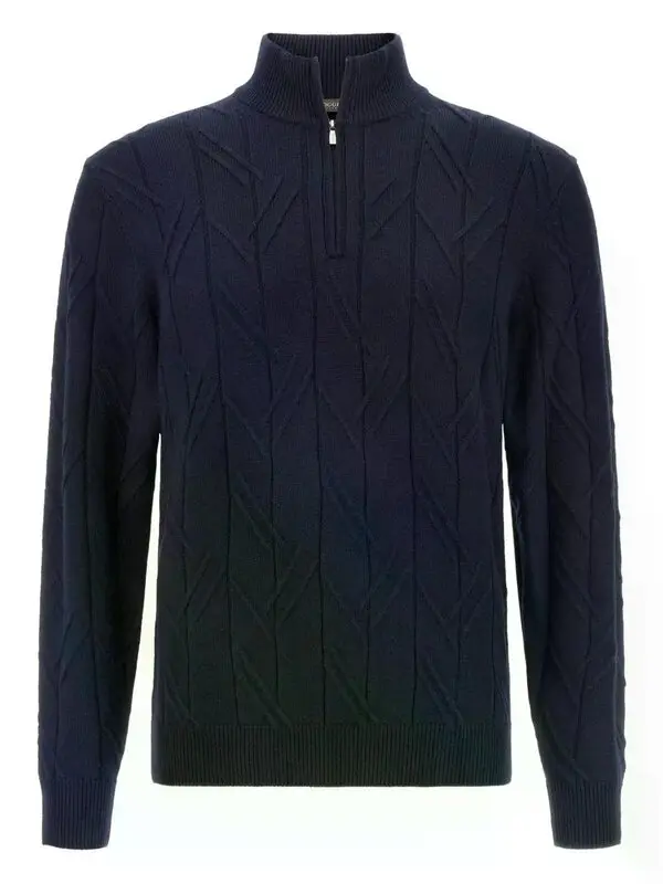 Boggi Milano Half-zip Sweater - Blue