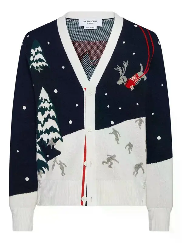 Thom Browne Cashmere Cardigan - Blue