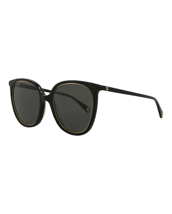 Gucci Round Oval Sunglasses - Black/grey (gg1076s
