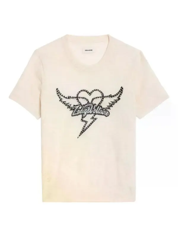 Zadig&Voltaire Idal Heart-graphic T-shirt - Neutrals