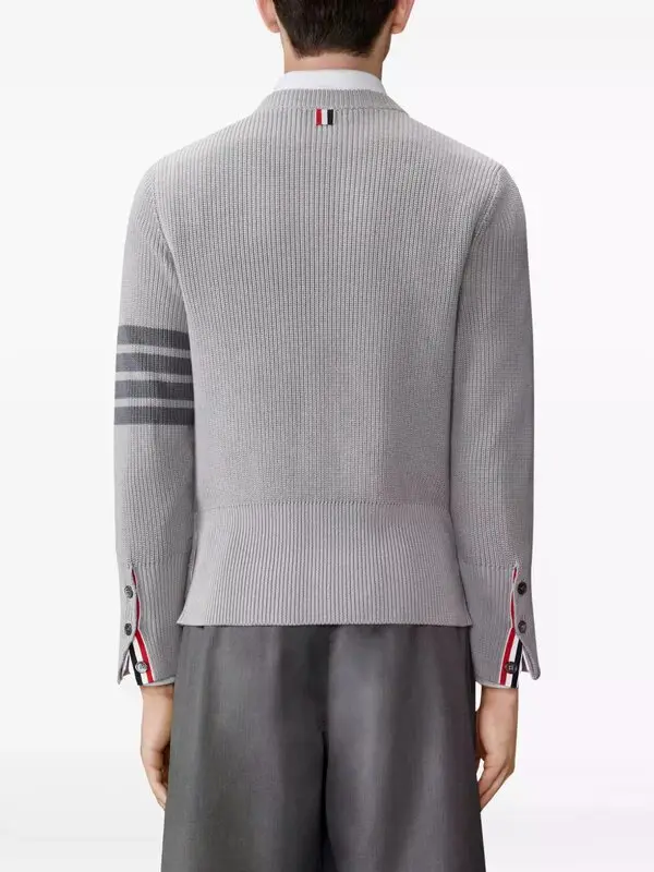 Thom Browne 4-bar Cotton Sweater - Grey