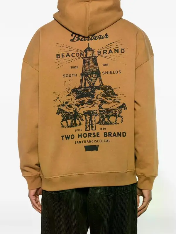 Barbour X Levi's Graphic-print Hoodie - Brown
