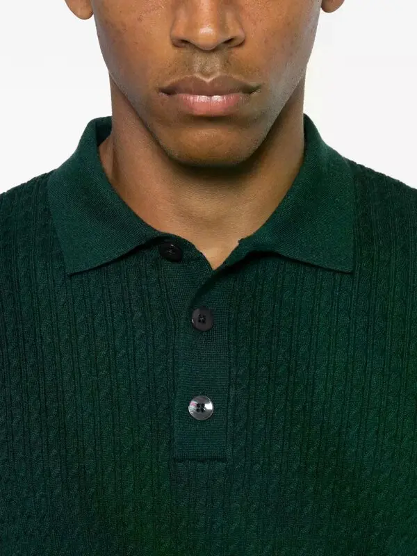DIKTAT Cable-knit Polo Shirt