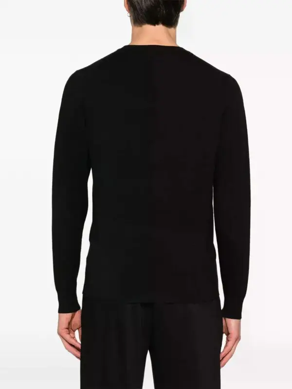DIKTAT Crew-neck Long-sleeve Sweater - Black