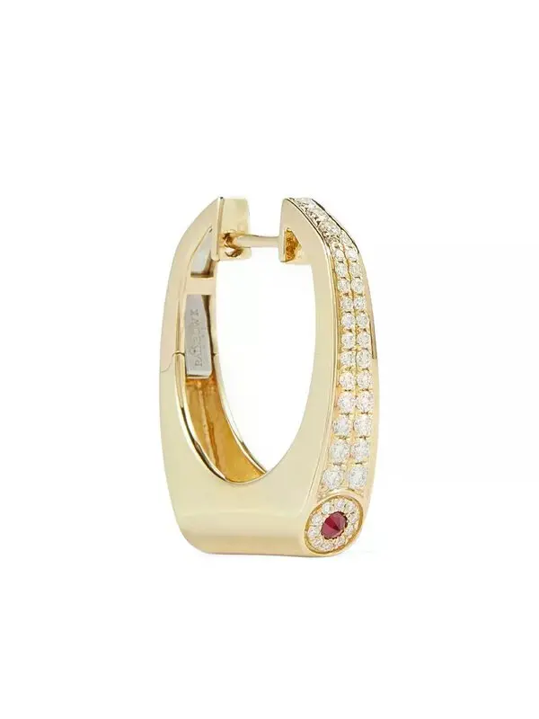 RAINBOW K 14k Yellow Grace Ruby Diamond Earring - Gold