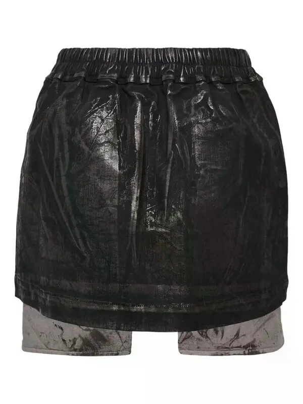Rick Owens Drawstring Megacrust Denim Skirt - Black