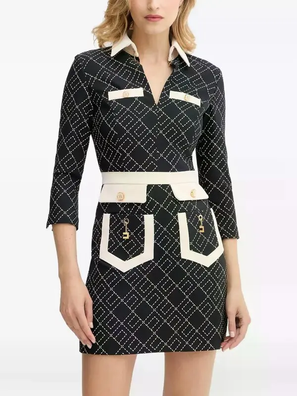 Elisabetta Franchi V-neck Mini Shirt Dress