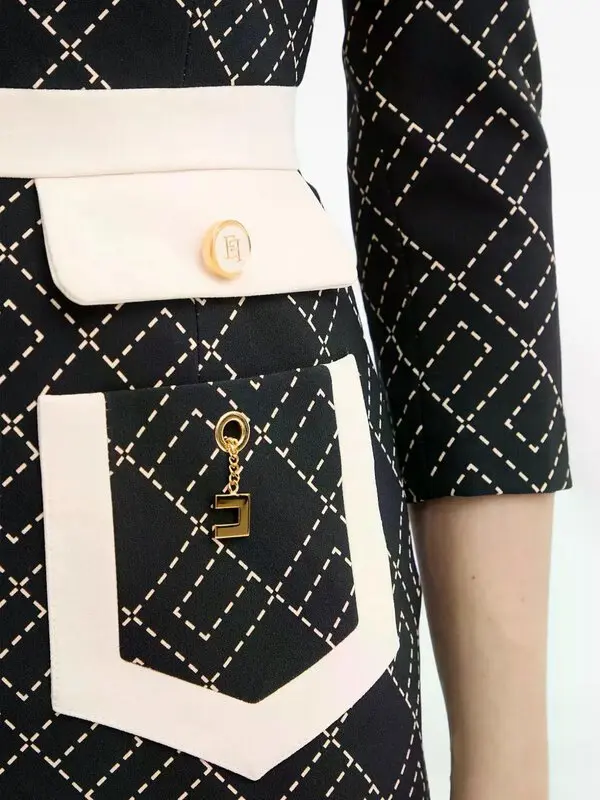 Elisabetta Franchi V-neck Mini Shirt Dress
