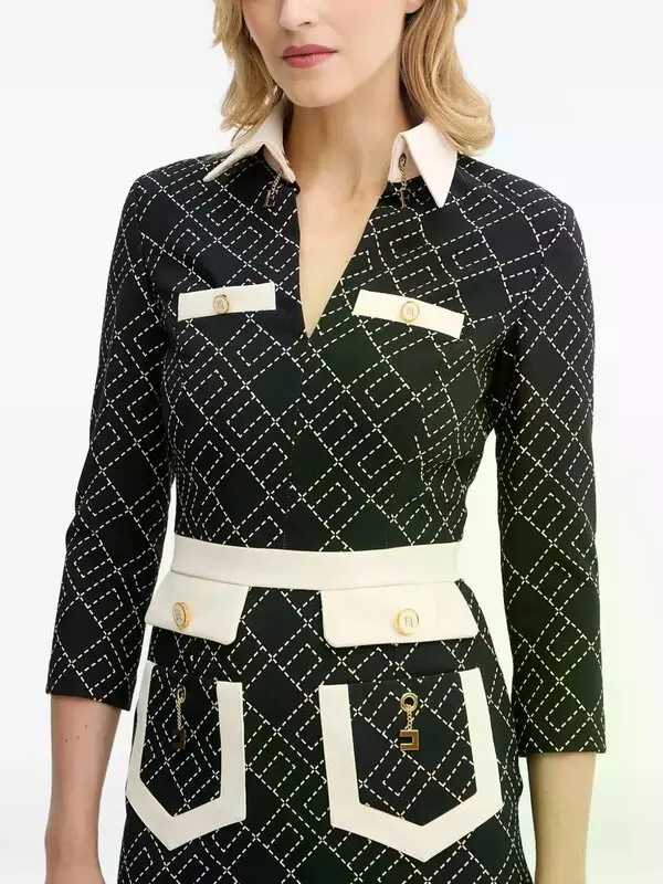 Elisabetta Franchi V-neck Mini Shirt Dress