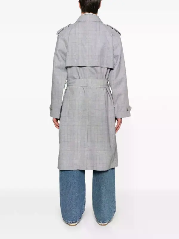 Lacoste Plaid Belted Coat