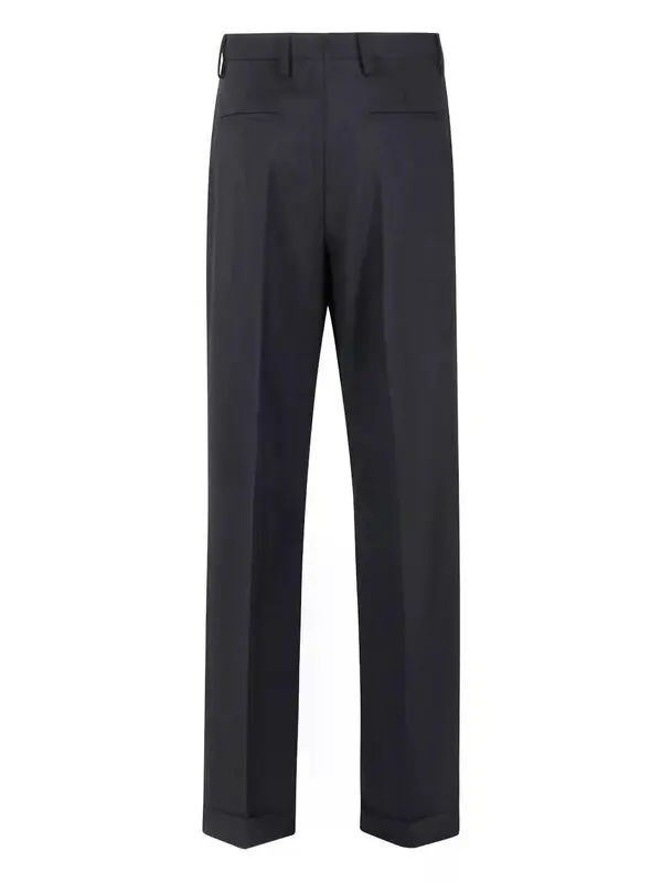 BRIGLIA 1949 Pleated Trousers With Turn-up Hem - Black