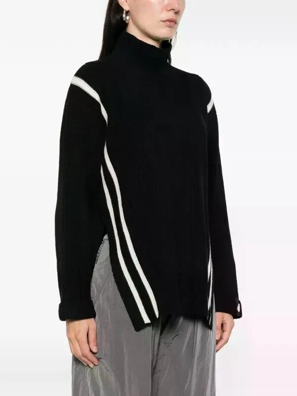 Iceberg Turtleneck Ribbed Knit Sweater