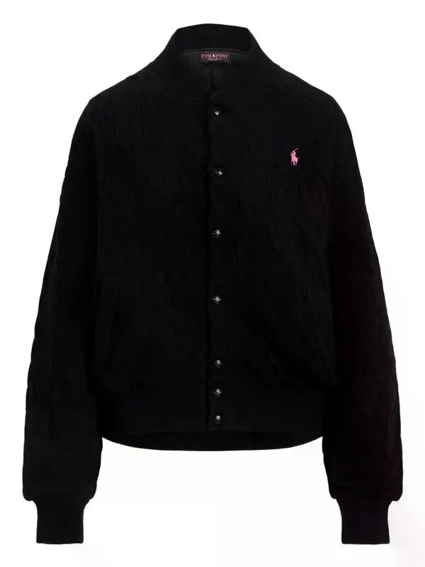 Polo Ralph Lauren Pink Pony Cable-knit Buttoned Cardigan
