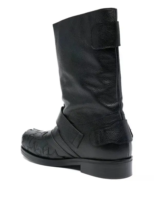 STEFAN COOKE Leather Biker Boots - Black | Editorialist