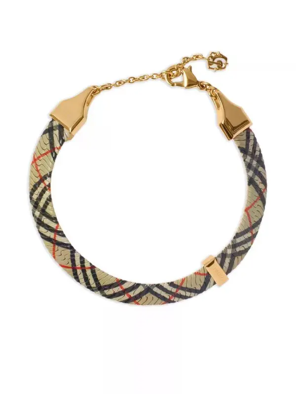 Burberry Check-print Lobster-clasp Bracelet - Gold