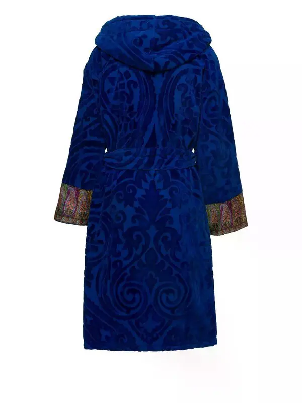 Etro New Tradition Hooded Paisley-print Bath Robe - Blue