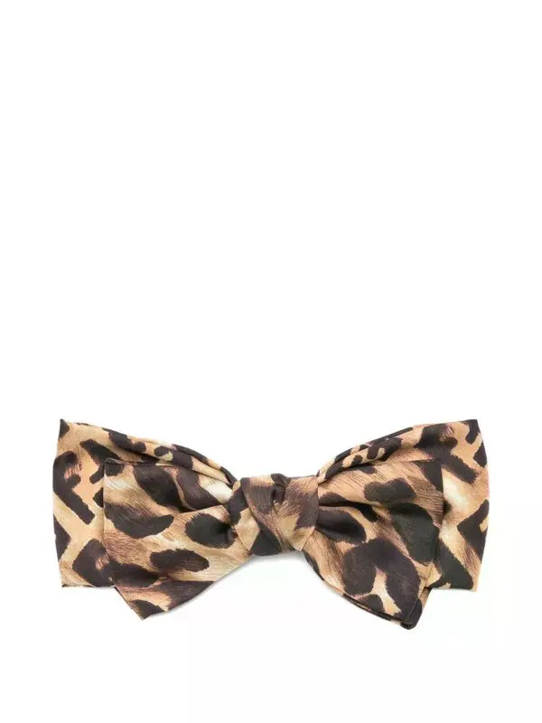 Fendi Leopard Print Bow Hair Clip - Brown