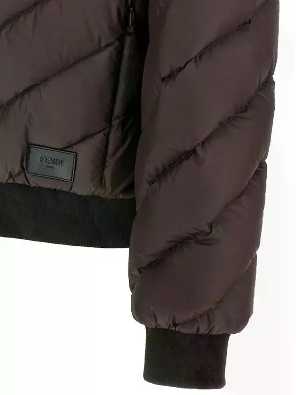 Fendi Reversible Quilted Hooded Jacket - Brown
