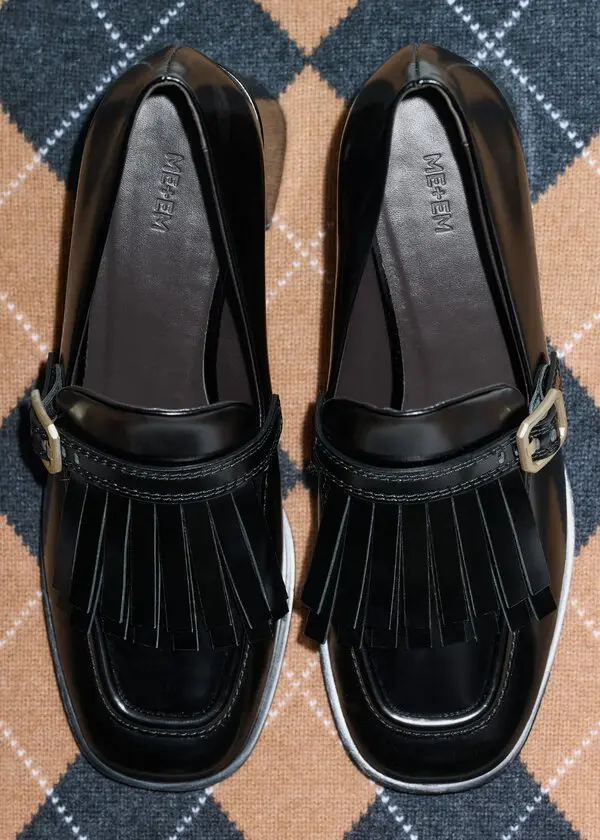 ME+EM Fringe Block Heel Loafer