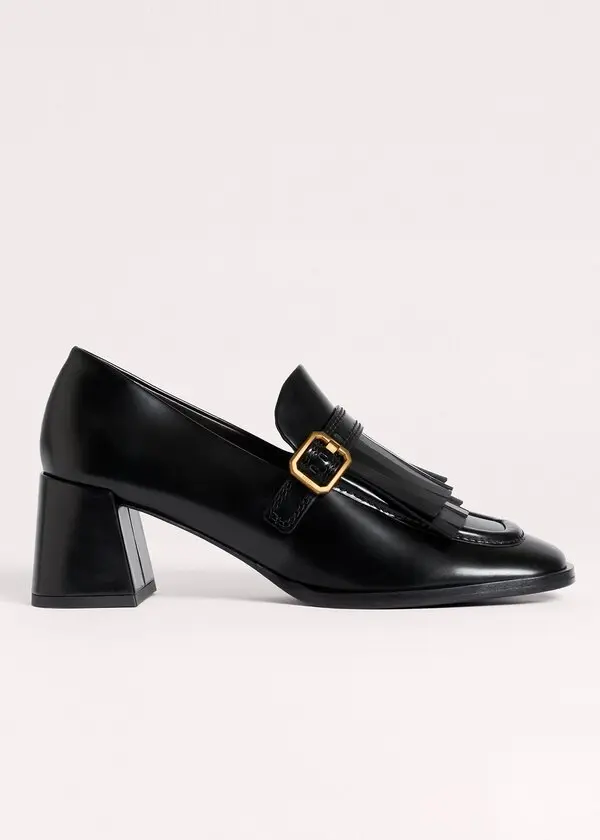 ME+EM Fringe Block Heel Loafer