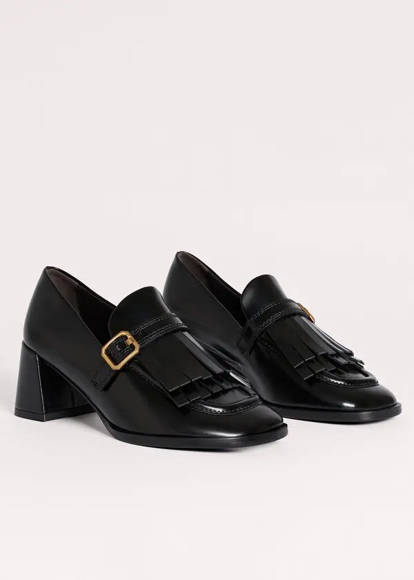 ME+EM Fringe Block Heel Loafer
