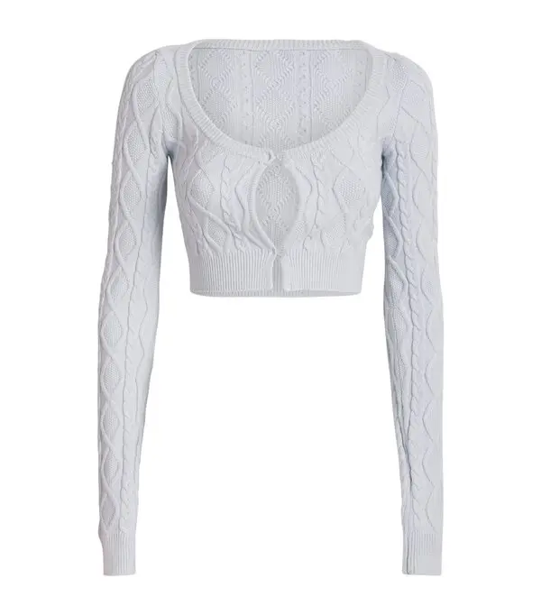 SKIMS Cable-knit Cropped Cardigan