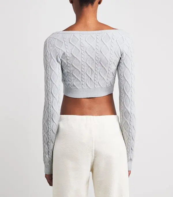 SKIMS Cable-knit Cropped Cardigan