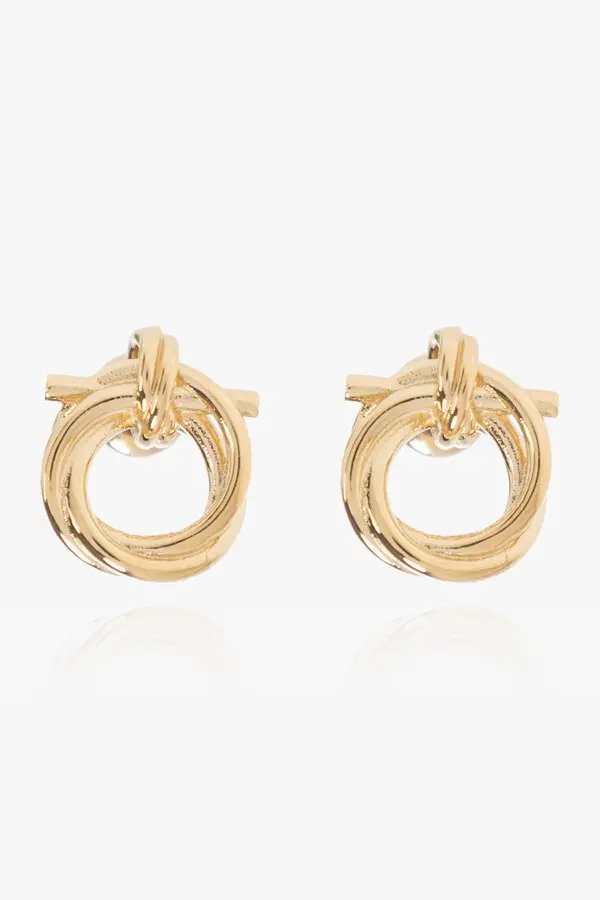 FERRAGAMO Logo-shaped Earrings - Gold