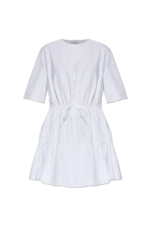 Alaïa Drawstring Mini Dress - White