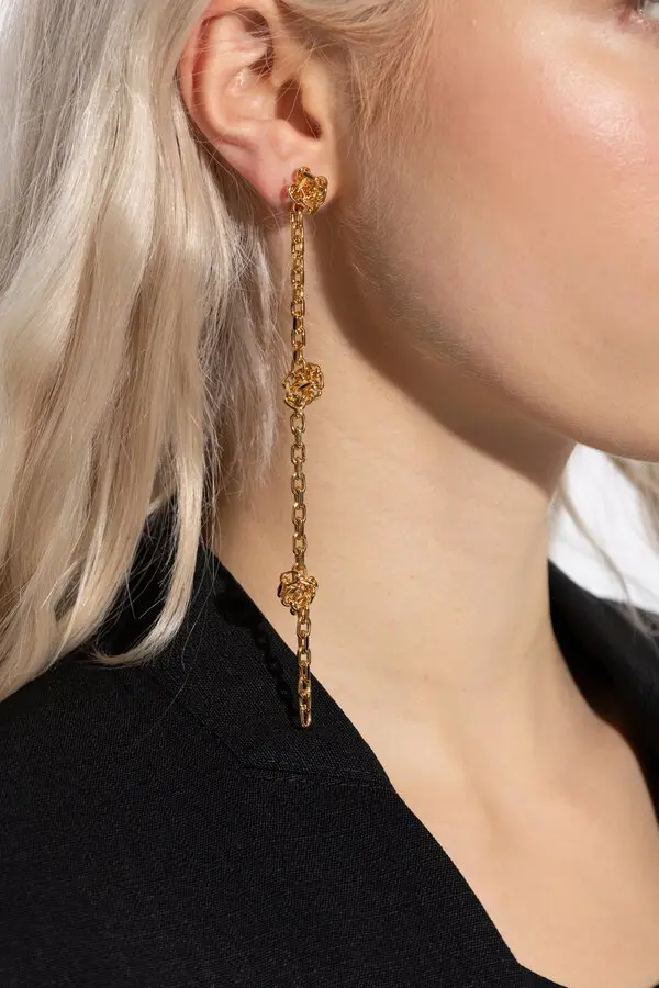 JIL SANDER Brass Chain Earrings