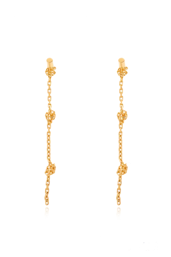 JIL SANDER Brass Chain Earrings