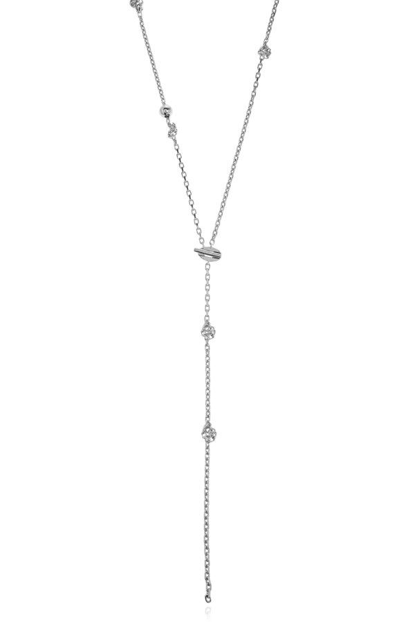 JIL SANDER Brass Lariat Necklace - Silver