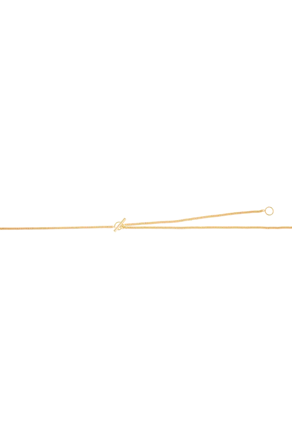 JIL SANDER Brass Necklace With Pearl Pendant - Gold