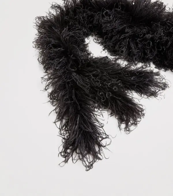 Valentino Garavani Feather Scarf - Black