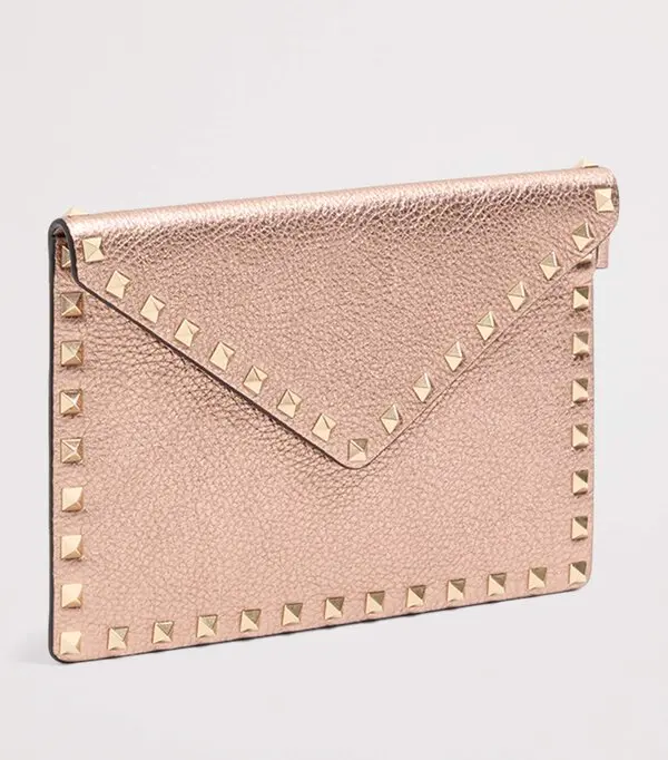 Valentino Garavani Calfskin Rockstud Detail Clutch