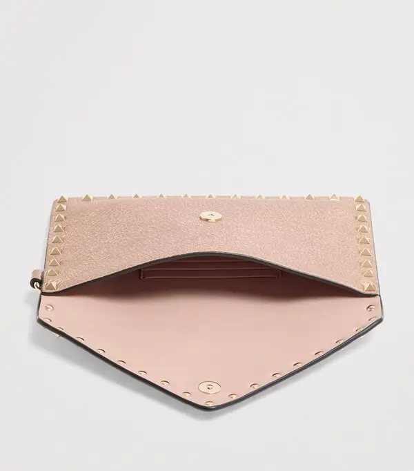 Valentino Garavani Calfskin Rockstud Detail Clutch