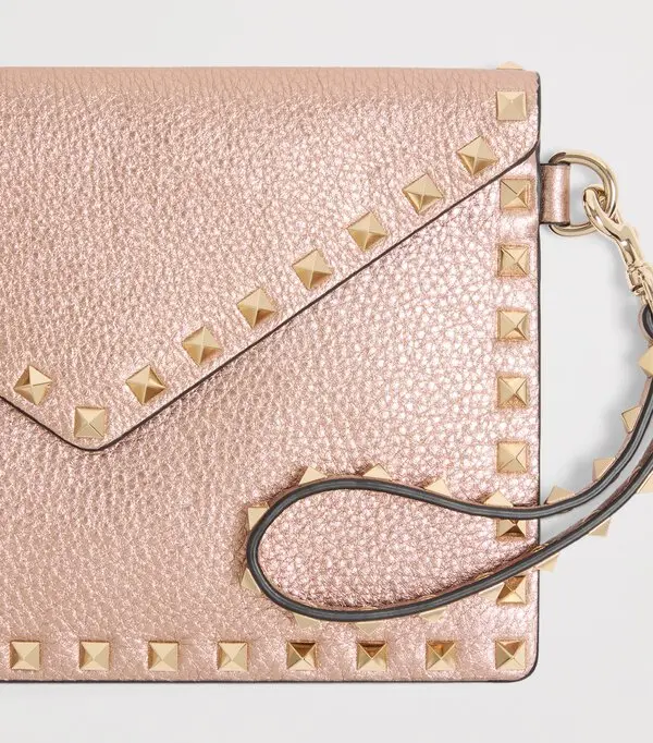 Valentino Garavani Calfskin Rockstud Detail Clutch