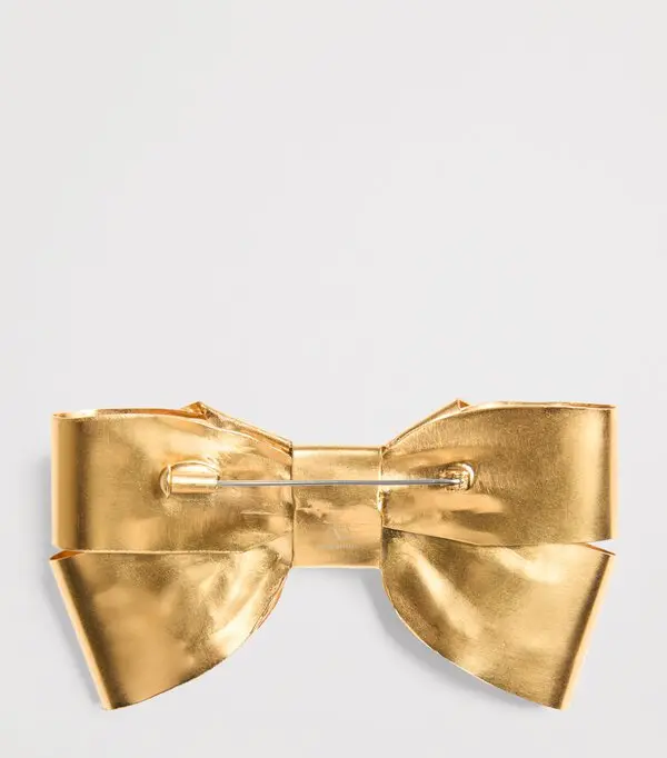 Valentino Garavani Trop Chou Bow Brooch - Metallic