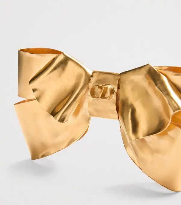 Valentino Garavani Trop Chou Bow Brooch - Metallic