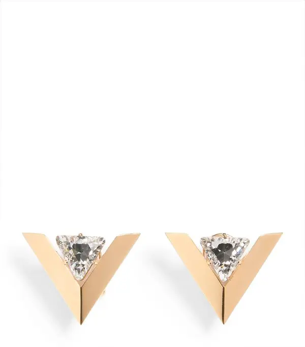 Valentino Garavani Je Les V Logo Stud Earrings - Gold