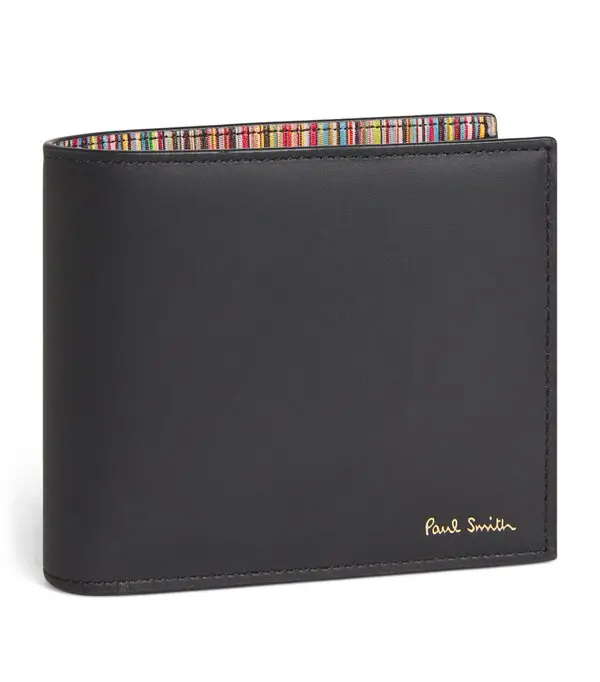 Paul Smith Leather Stripe Insert Bifold Wallet - Black