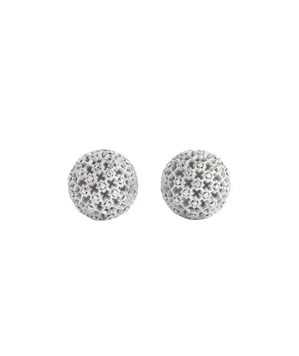TOTEME Diamond Lace Stud Earrings - Silver,gold