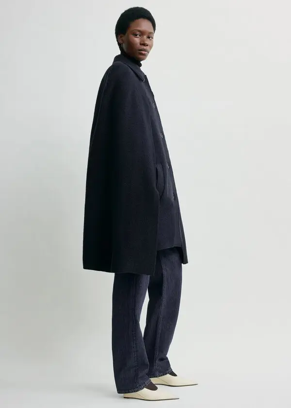 TOTEME Bouclé Cape Coat - Blue