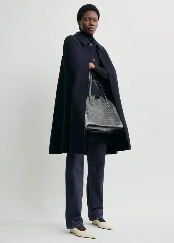 TOTEME Bouclé Cape Coat - Navy