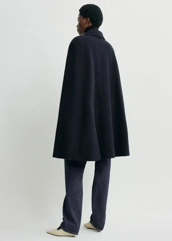TOTEME Bouclé Cape Coat - Navy